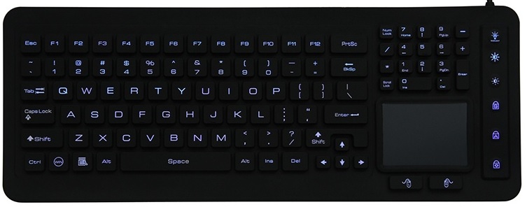 Vanntett IP67 nordisk tastatur med touchpad og numpad - Direktronik AB