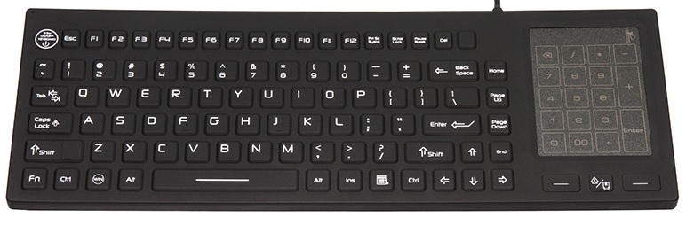 Vattentätt nordiskt tangentbord IP68 med TouchNumpad/mus - Direktronik AB