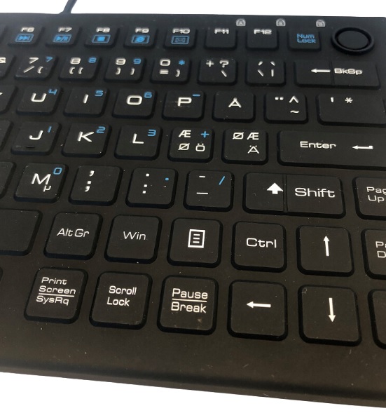 Vattentätt taktiskt tangentbord med nordisk layout, IP68 Kompakt med ...