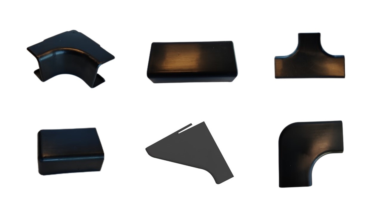 Taknedføring for minikanal K35 Sort - Direktronik AB